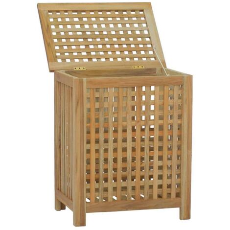 Bac à linge 50x35x60 cm bois de teck massif