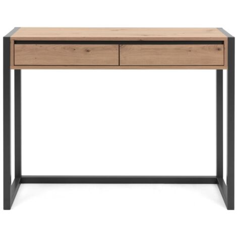 Table console Denver 44 Chêne artisanal et gris anthracite