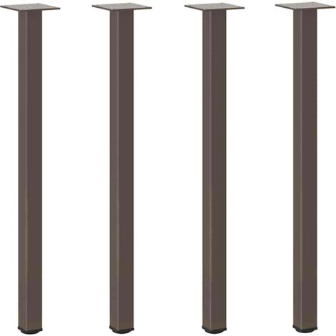 Pieds de table console 4 pièces Acier naturel 72-74 cm Acier