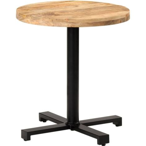 Table de bistro Ronde Ø70x75 cm Bois de manguier brut