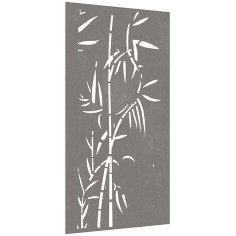 Décoration murale 105x55 cm acier corten design bambou