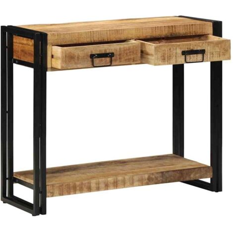 Table console Marron 90 x 33 x 75 cm bois de manguier massif