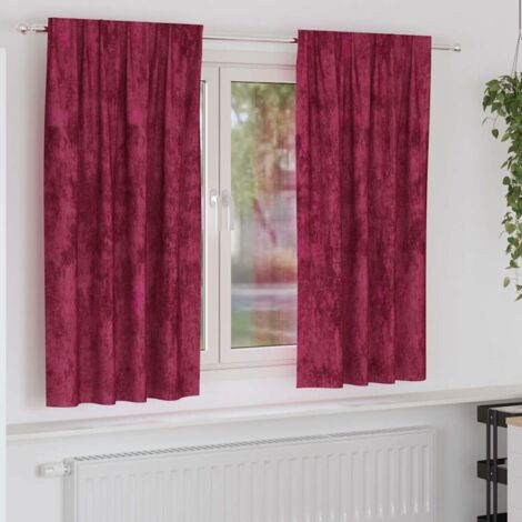 Rideau 2 pcs Rouge bordeaux 175 x 140 cm Velours