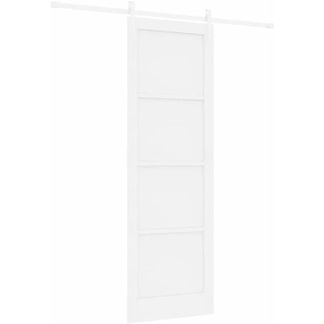 Porte Coulissante Blanc 78 x 232 cm Pin solide et acier