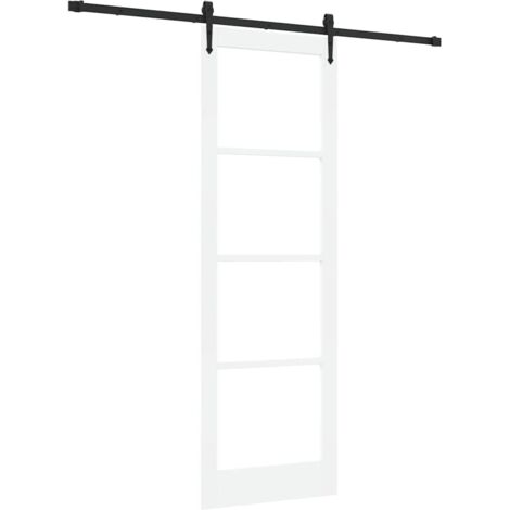 Porte Coulissante ORKDAL Blanc 78 x 232 cm Bois et métal