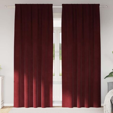 Rideaux 2 pcs Rouge bordeaux 140 x 225 cm Velours