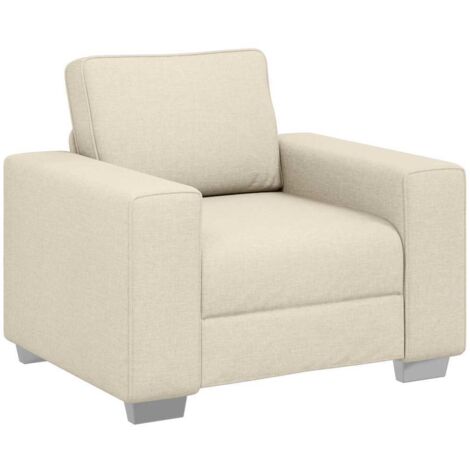 Canapé avec coussin avec oreiller Beige 100 x 77 x 82 cm Lin