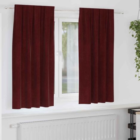 Rideaux 2 pcs Rouge bordeaux 140 x 175 cm Velours
