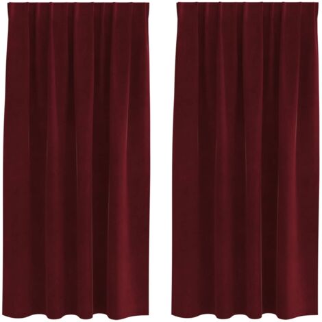 Rideaux 2 pcs Rouge bordeaux 140 x 175 cm Velours