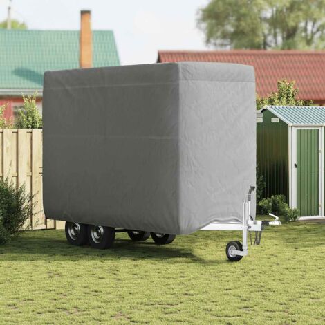 Housse de remorque chevaux gris 334x148x230 cm tissu non tissé