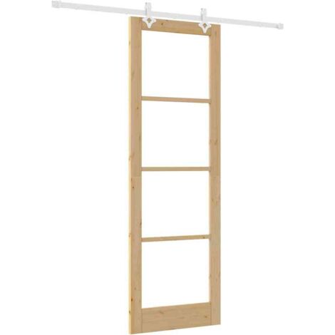 Porte Coulissante Marron 78 x 232 cm Bois et métal