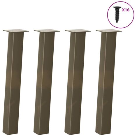 Pieds de table console 4 pièces Acier naturel 72 cm Acier