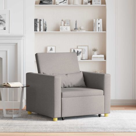 Canapé Lit Simple avec des roues Taupe 90 x 165 x 87 cm tissu