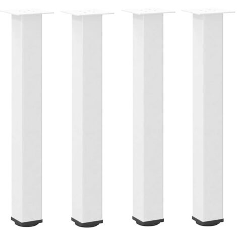 Pieds de table console 4 pièces Blanc 72-74 cm Acier