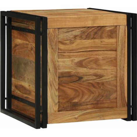 Boîte de Rangement 50 x 50 x 50 cm Bois d'acacia massif