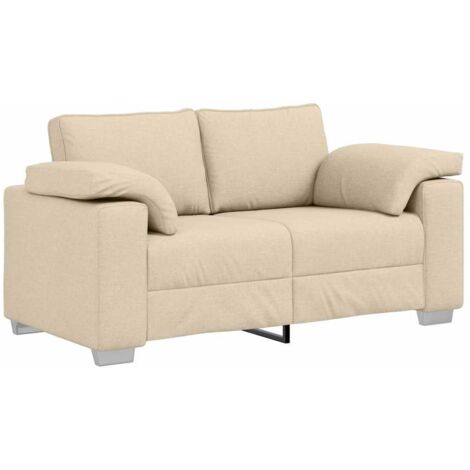 Canapé avec coussin Crème 160 x 77 x 82 cm tissu