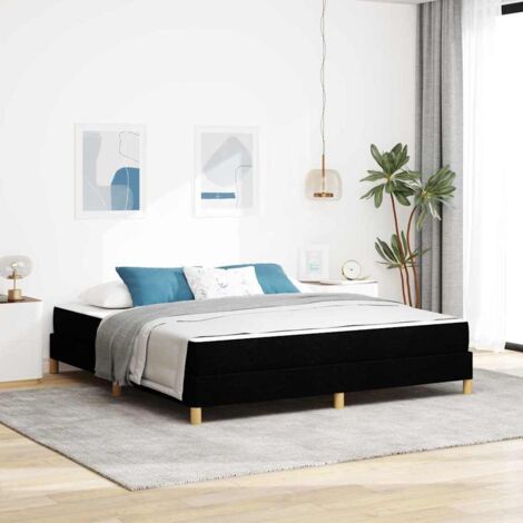 Lit double à ressorts 180x200 cm design moderne noir et marron ...