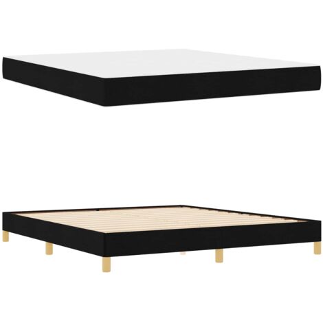 Lit double à ressorts 180x200 cm design moderne noir et marron ...