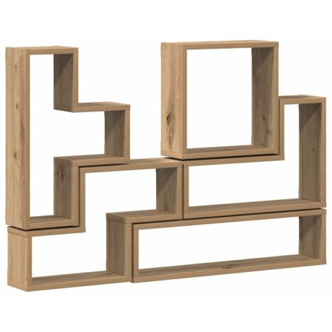 Cube mural chêne artisanal 96 x 12 x 64 cm Bois d'ingénierie