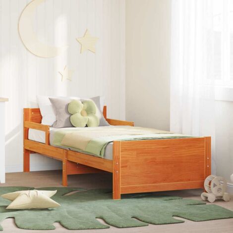 Lit extensible pour enfants Marron cire 80 x 130 / 165 / 200 cm