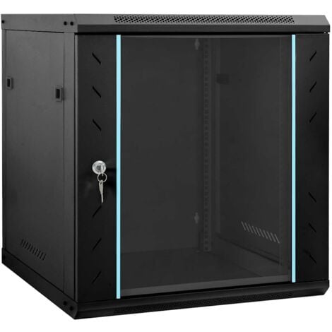 Armoire réseau avec stockage Noir 60 x 45 x 65 cm Acier