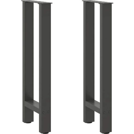 Pieds de table console Anthracite 2 pièces 28 x (72-73) cm Acier