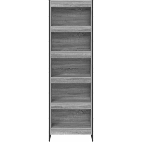 Bibliothèque grise 2 pièces avec grandes étagères de rangement solides ...
