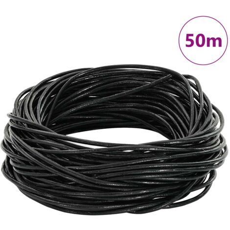 Corde en Cuir Noir Ø1 mm x 50 m Cuir