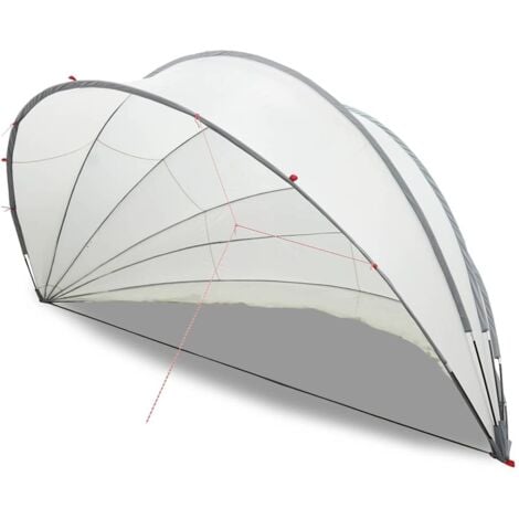 Dôme de piscine Gris et orange 592 x 590 x 275 cm