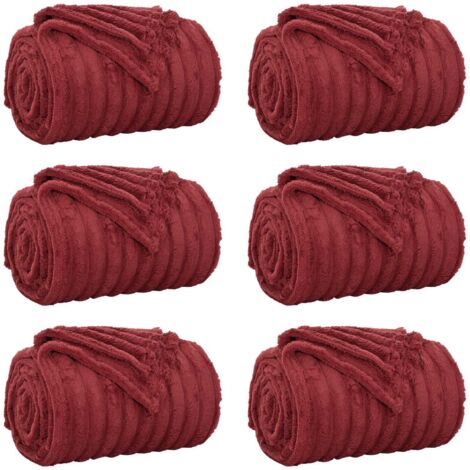 Couvertures à jeter 6 pcs Rouge Bordeaux 200 x 150 cm Toison