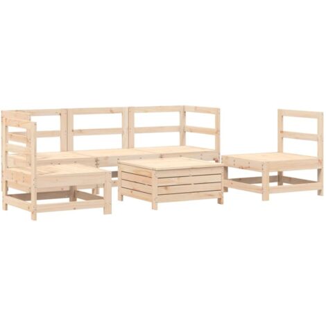 Salon de 6 pcs bois de pin massif
