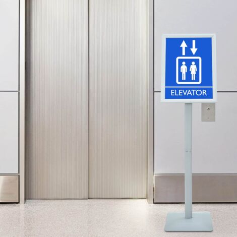 Stand de Poster sur Pied Argenté 32,5 x 27 x 126 cm