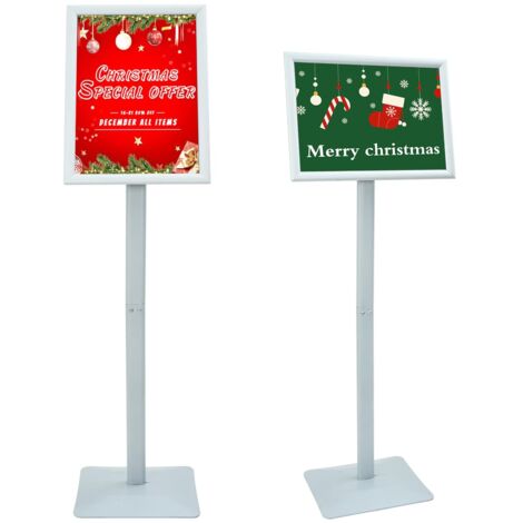 Stand de Poster sur Pied Argenté 32,5 x 27 x 126 cm