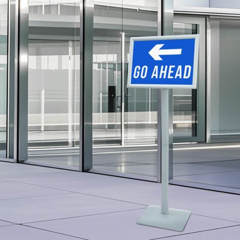 Stand de Poster sur Pied Argenté 32,5 x 27 x 126 cm