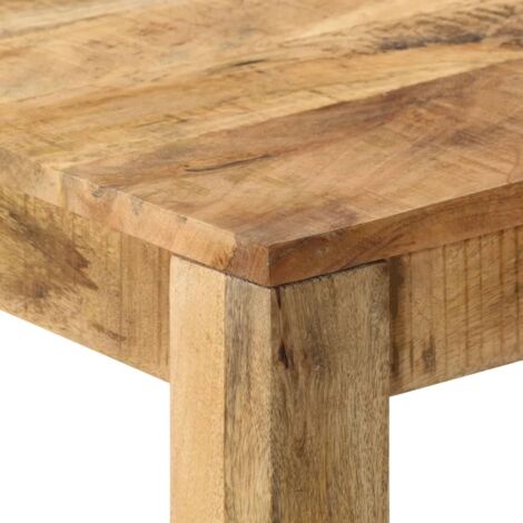 Table en manguier massif carré 82 cm meuble de repas style industriel ...