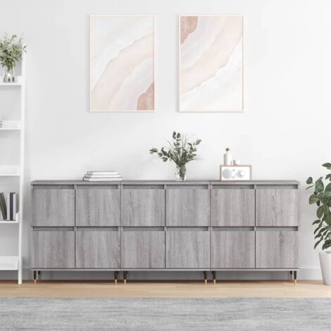 Enfilade de salon grise buffets 3 pcs bois composite design moderne ...