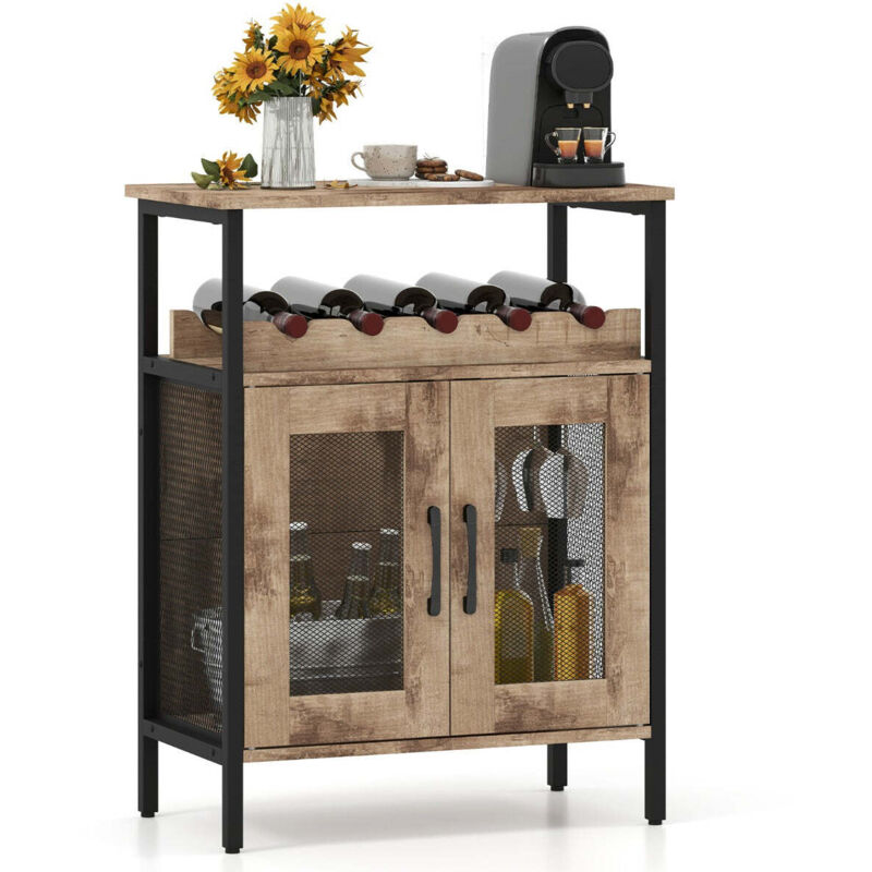 Buffet de bar à vin 60 x 34 x 79 cm rangement pratique et polyvalent ...
