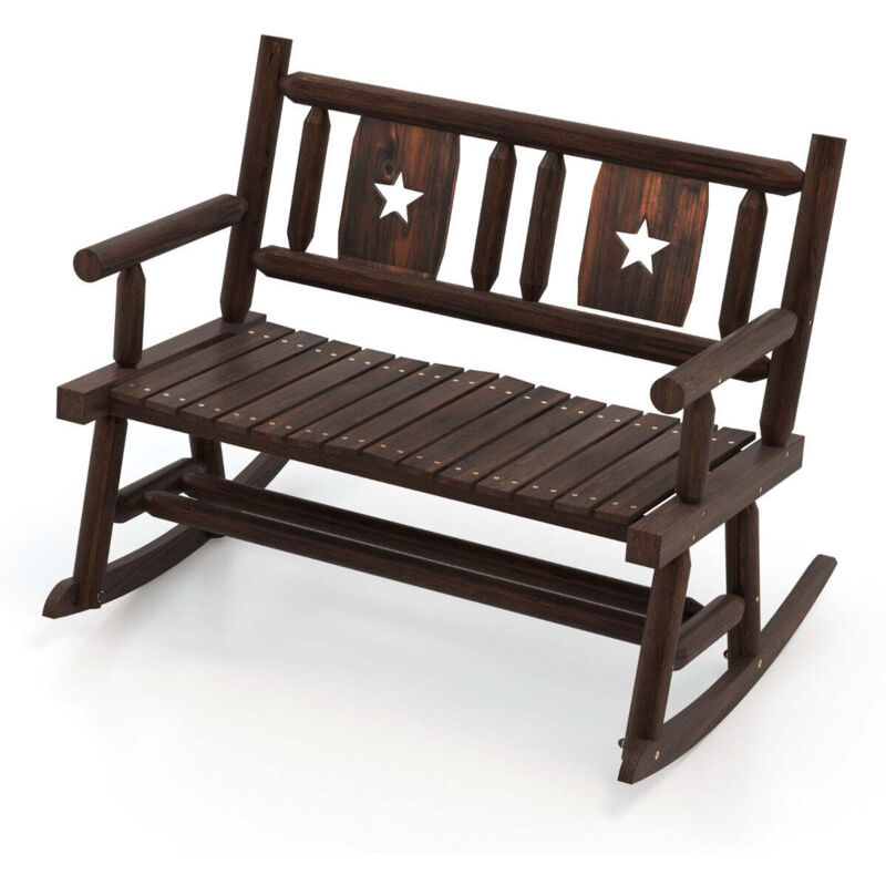 Banc de jardin à bascule jardin 111 x 85 x 89 cm confort optimal bois ...