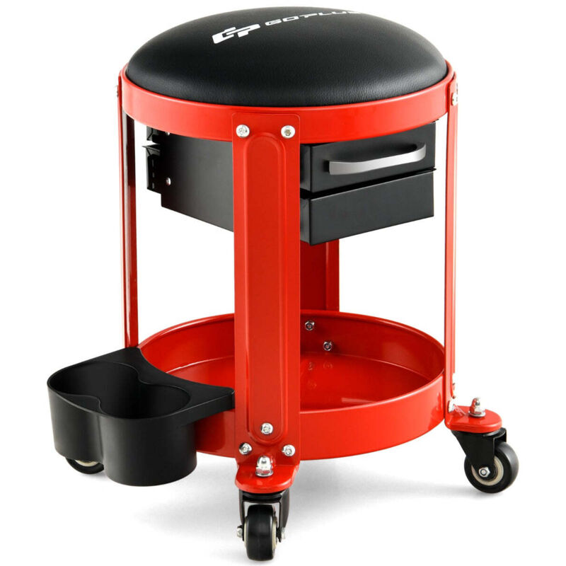Tabouret roulant pratique avec 4 roulettes universelles 40 x 40 x 43,5 ...