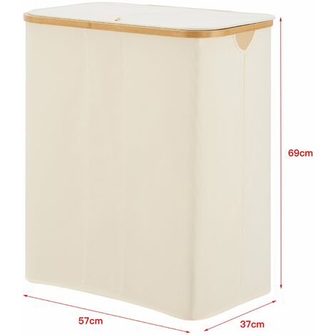 Panier à linge 69 x 57 x 37 cm beige