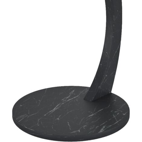 Table d'appoint ronde à roulettes MDF 56 x 38 cm noir