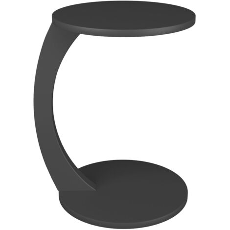 Table d'appoint ronde à roulettes 56 x 38 cm gris