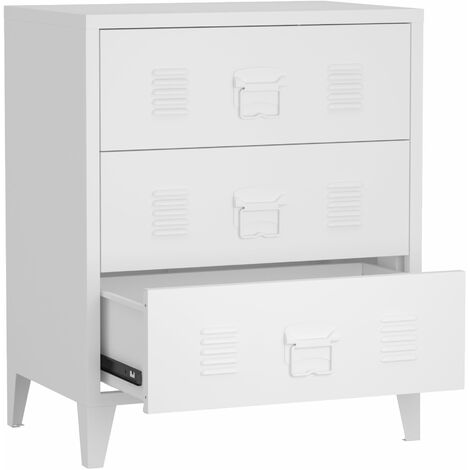 Commode stylée meuble de rangement pratique métallique acier 72 x 60 x ...