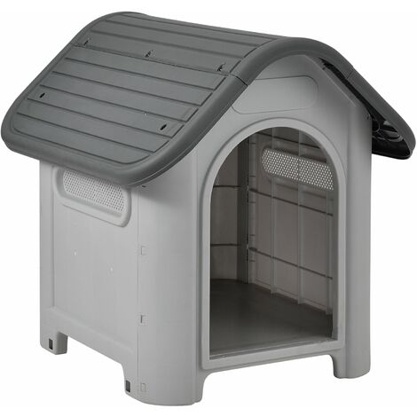 Niche PVC avec trou d'aération 75 x 59 x 66 cm gris et noir