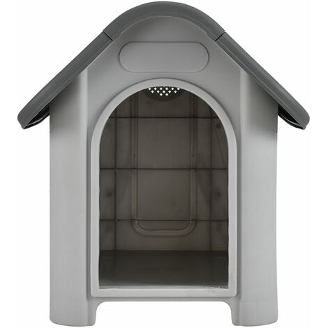 Niche PVC avec trou d'aération 75 x 59 x 66 cm gris et noir