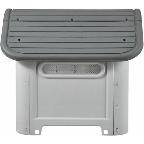 Niche PVC avec trou d'aération 75 x 59 x 66 cm gris et noir