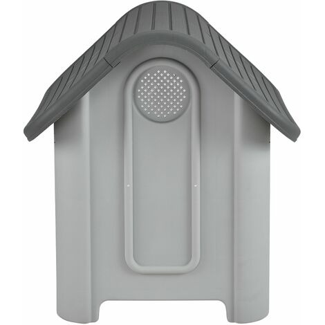Niche PVC avec trou d'aération 75 x 59 x 66 cm gris et noir