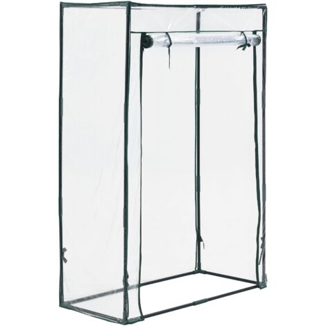 Serre de tomates terzigno en acier et PVC à porte zippée 100 x 50 x 150 cm