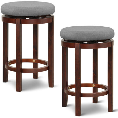 Lot de 2 tabourets de bar rond pivotant 360° 42 x 66 cm assise ...