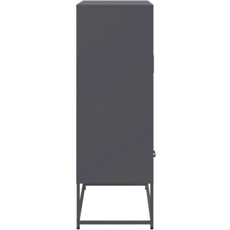 Buffet bahut en acier anthracite meuble de rangement 68 cm de large ...